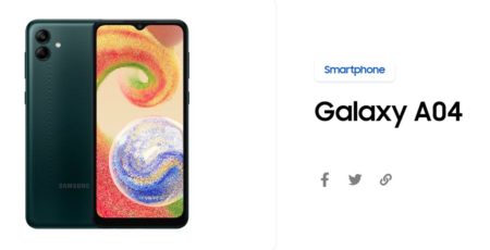 Especificaciones técnicas del Samsung Galaxy A04