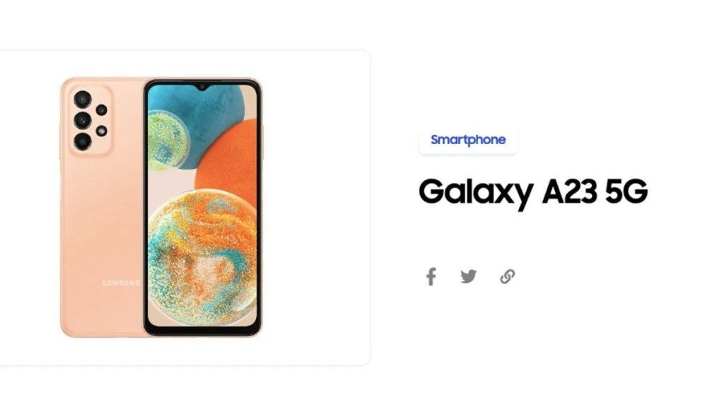 Especificaciones técnicas del Samsung Galaxy A23 5G